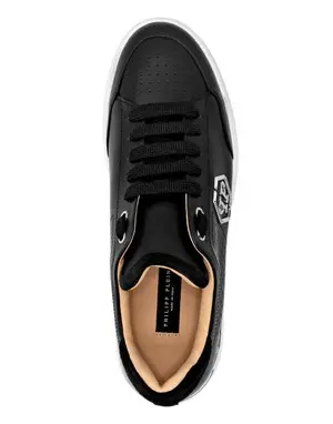 Philipp Plein Mix Leather Lo-top Sneakers Luxe - Black