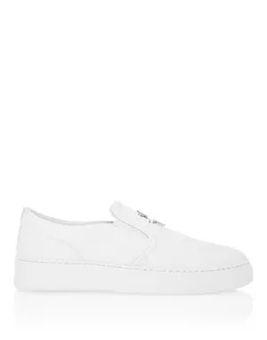 Philipp Plein Nappa Leather Slip-on Sneakers With Metal Triangle Detail
