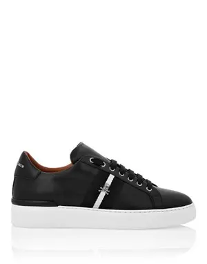 Philipp Plein Leather Lo-top Sneakers Stripes