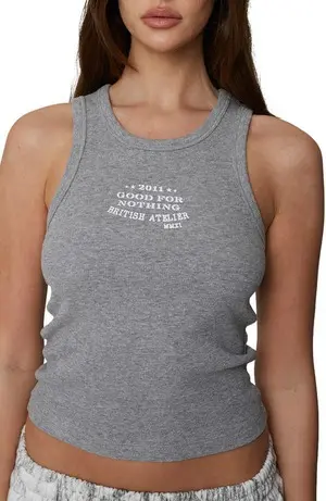 GOOD FOR NOTHING Ribbed Icarus Vest - Grey