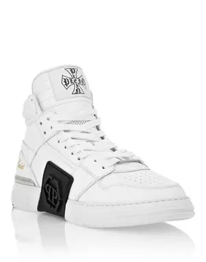 Philipp Plein Mid Top Sneakers Phantom Kicks - White