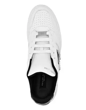 Philipp Plein Nappa Leather Lo-top Sneakers Studs - White/black