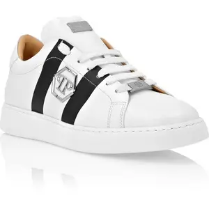 Philipp Plein Leather Lo-top Sneakers Hexagon Ultra - White/black