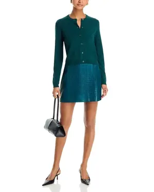 French Connection Faux Leather Mini Skirt - Deep Teal