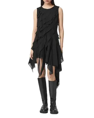 ALLSAINTS Angie High Low Dress - Black