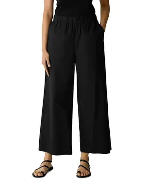 Eileen Fisher Wide Leg Ankle Pants - Black