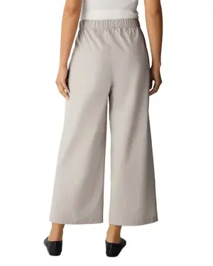 Eileen Fisher Wide Leg Ankle Pants - Chalk
