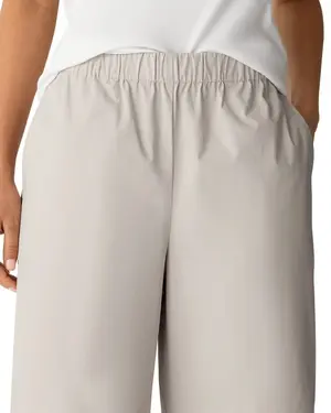 Eileen Fisher Wide Leg Ankle Pants - Chalk