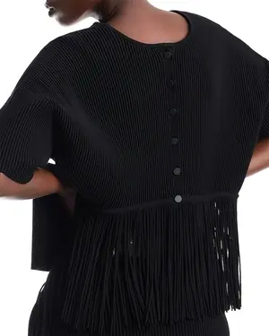Emporio Armani Ribbed Fringe Trim Cardigan