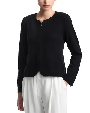 Emporio Armani Jersey Jacquard Zip-up Blazer