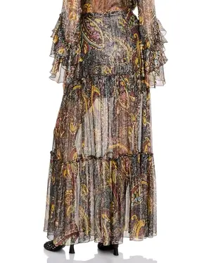 Etro Tiered Metallic Maxi Skirt