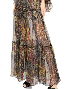 Etro Tiered Metallic Maxi Skirt