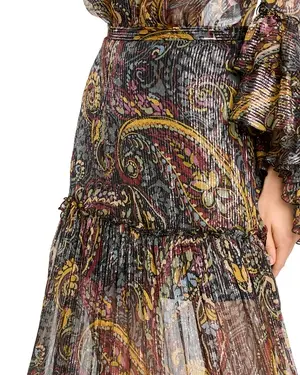 Etro Tiered Metallic Maxi Skirt
