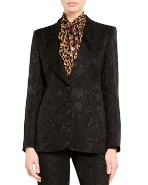 Etro Peak Lapel Fitted Jacket - Black