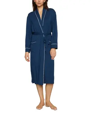 Eberjey Gisele Tencel Modal Blend Long Robe - Navy/iory
