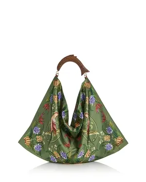 Farm Rio Satin Scarf Medium Shoulder Bag - Tropical