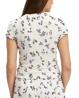 KNIX Printed Pointelle Sleep T Shirt