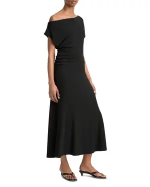 Vince Matte Jersey Off-the-shoulder Midi Dress
