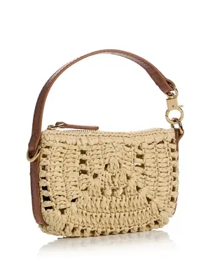 Madewell Straw Crochet Clip Strap Pouch