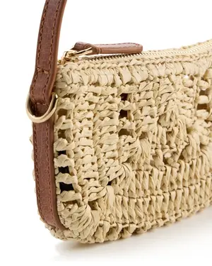 Madewell Straw Crochet Clip Strap Pouch