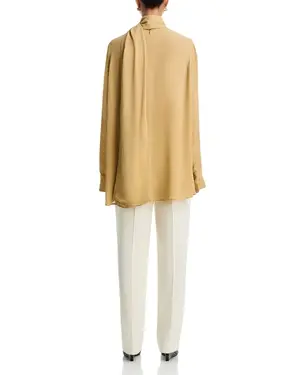 TOTEME Draped Scarf Blouse - Desert