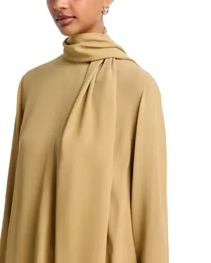 TOTEME Draped Scarf Blouse - Desert