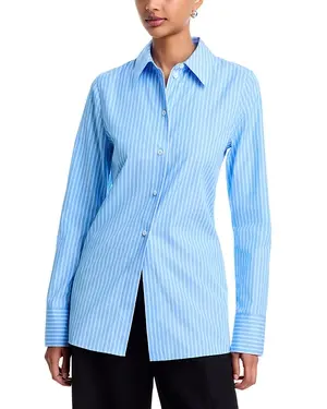 TOTEME Striped Cotton Shirt - Blue/white