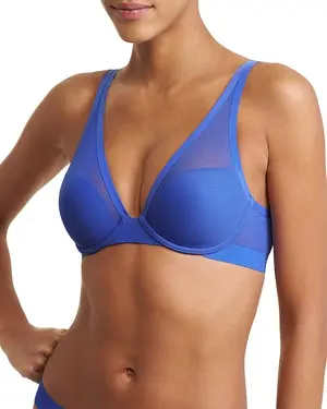 Natori True Zen Plunging T-shirt Bra - Blue Flame
