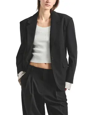 Derek Lam 10 Crosby Blaire Tropical Stretch Blazer - Black