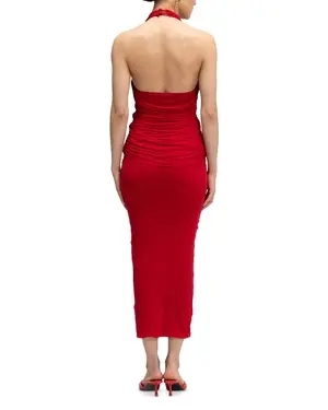 MAYGEL CORONEL Aelia Ruched Halter Maxi Dress