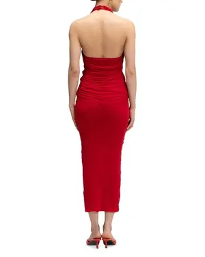 MAYGEL CORONEL Aelia Ruched Halter Maxi Dress