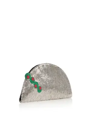 SIMONMILLER Beaded Lune Clutch - Silver