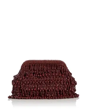 SIMONMILLER Beaded Drop Clutch Chocolate