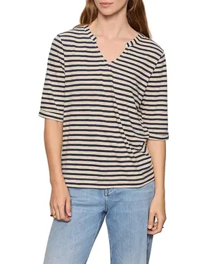 Sanctuary Striped Notch Neck Tee