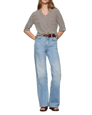 Sanctuary Striped Notch Neck Tee