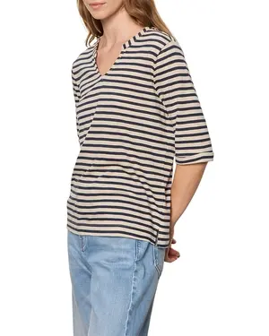 Sanctuary Striped Notch Neck Tee