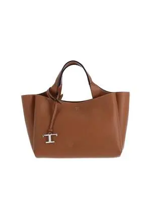TOD`S 100% Calf Leather -trim? Mini? Bag Crossbody? Tote - Brown
