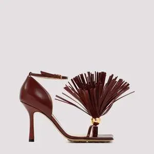 Bottega Veneta Stretch Strap Sandals With 9cm Heel - Red