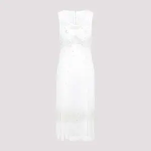 Bottega Veneta Mini Silk And Crystal Embellished Dress - White