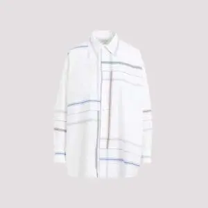 Bottega Veneta Check Cotton Shirt For Ss24 Collection - White