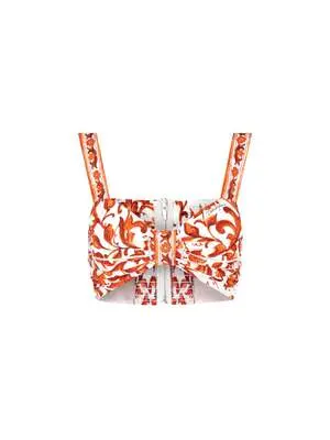 Dolce & Gabbana Floral Print Bustier Crop Top
