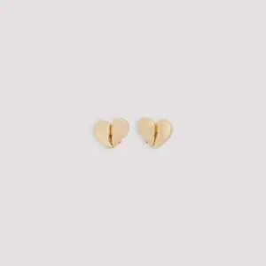 Bottega Veneta Sterling Silver Double Drop Heart Earrings