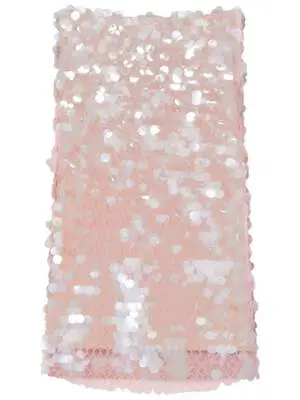 Tory Burch Sequin Maxi Skirt With Asymmetrical Hem - Pink