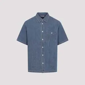 Celine Cotton Bowling Shirt - Blue