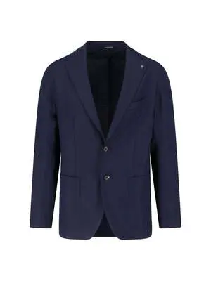 Tagliatore Tailored Single-breasted Blazer With Notch Lapel - Blue