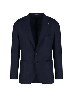 Tagliatore Tailored Single-breasted Blazer With Notch Lapel - Blue