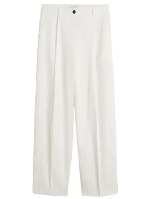 TOTÊME TOTEME Pleated Cotton Relaxed Leg Trousers