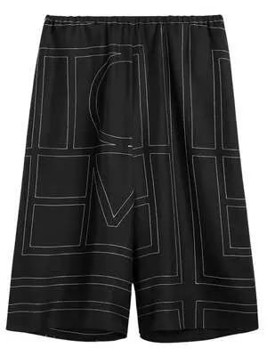 TOTÊME TOTEME Monogram Silk Bermuda Shorts