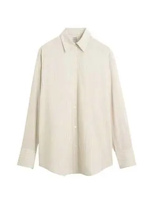 TOTEME TOTEME Striped Viscose Shirt With Wide Sleeves Yellow