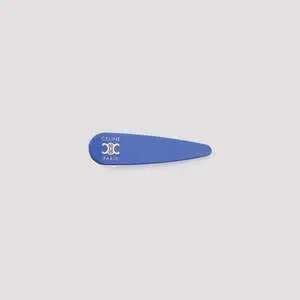 Celine Brass Hair Clip With Logo Detail - Blue